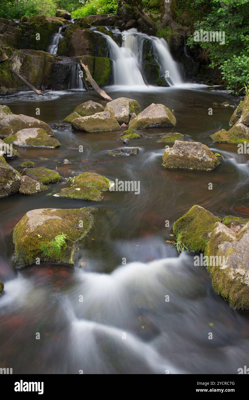 Hallamoella waterfall, upper waterfall, Skåne county, Sweden Stock ...