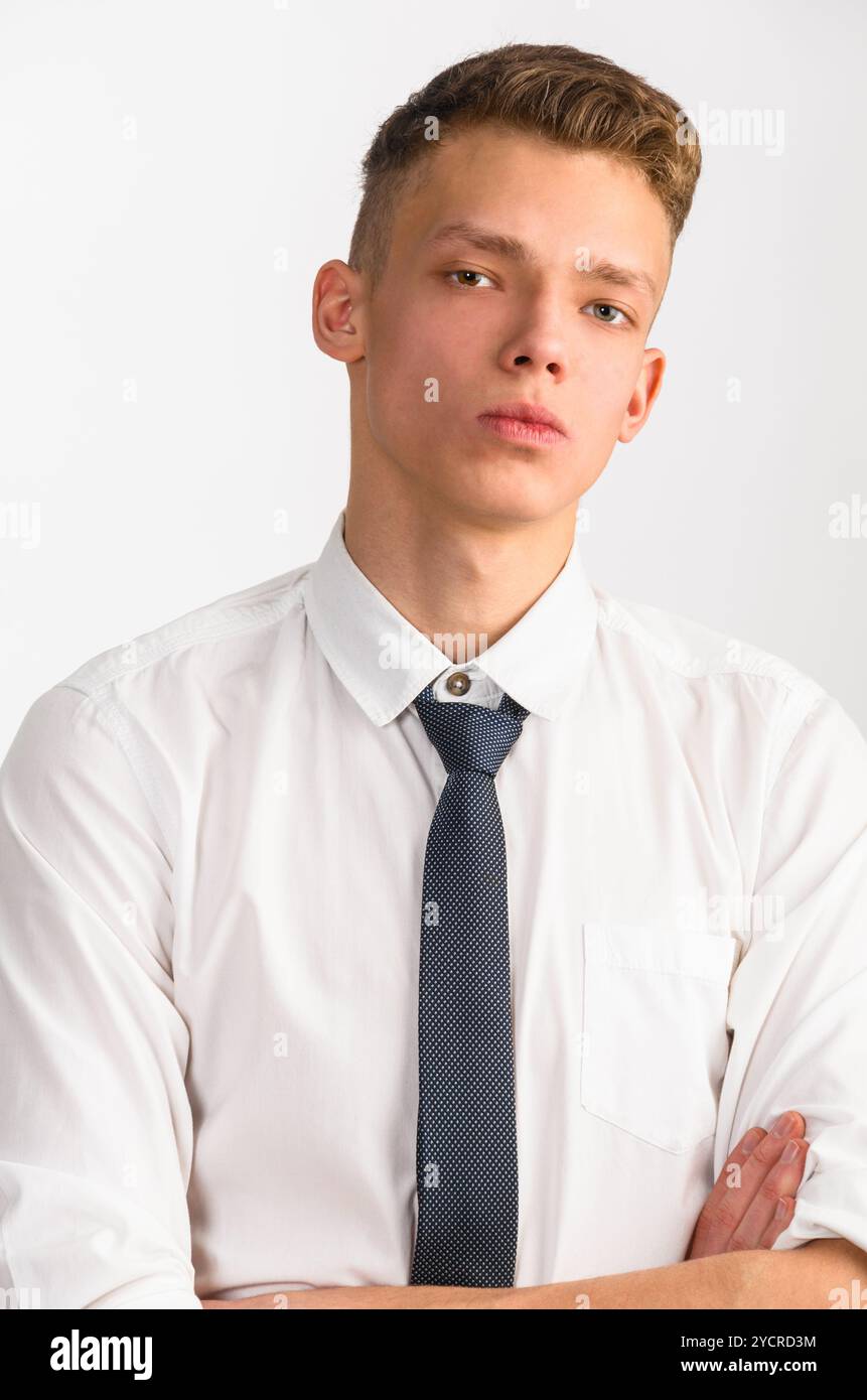 Businessman with folded hands hi-res stock photography and images - Alamy