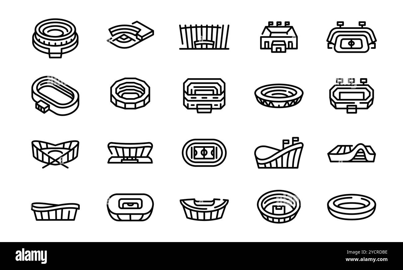 Stadium Icons Set Stock Vector Image & Art - Alamy
