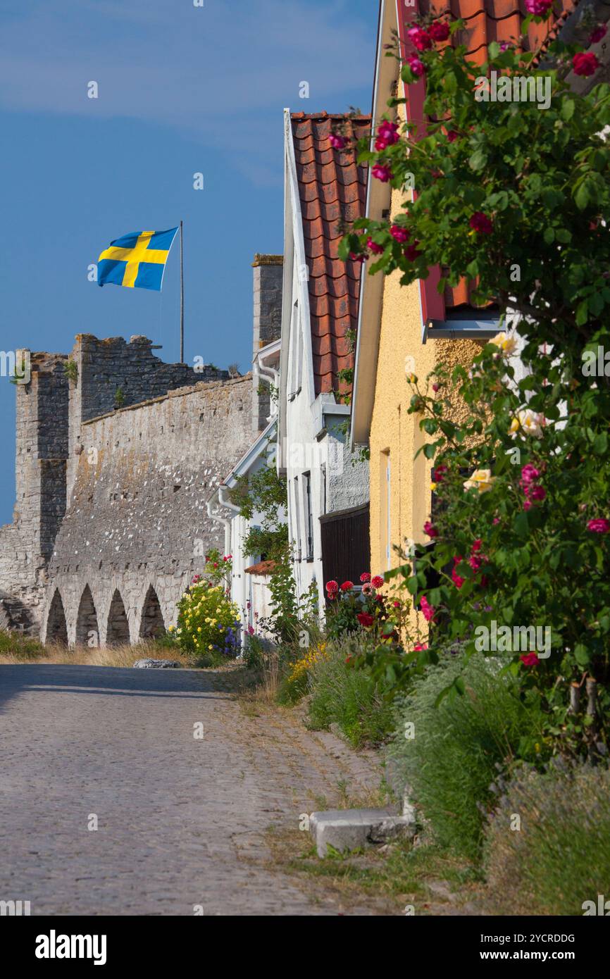 Old town houses in Visby, Gotland Island, Sweden Stock Photo - Alamy