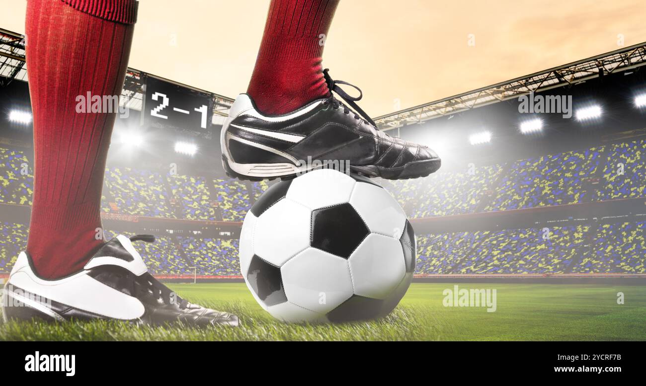 Legs of soccer or football player Stock Photo - Alamy