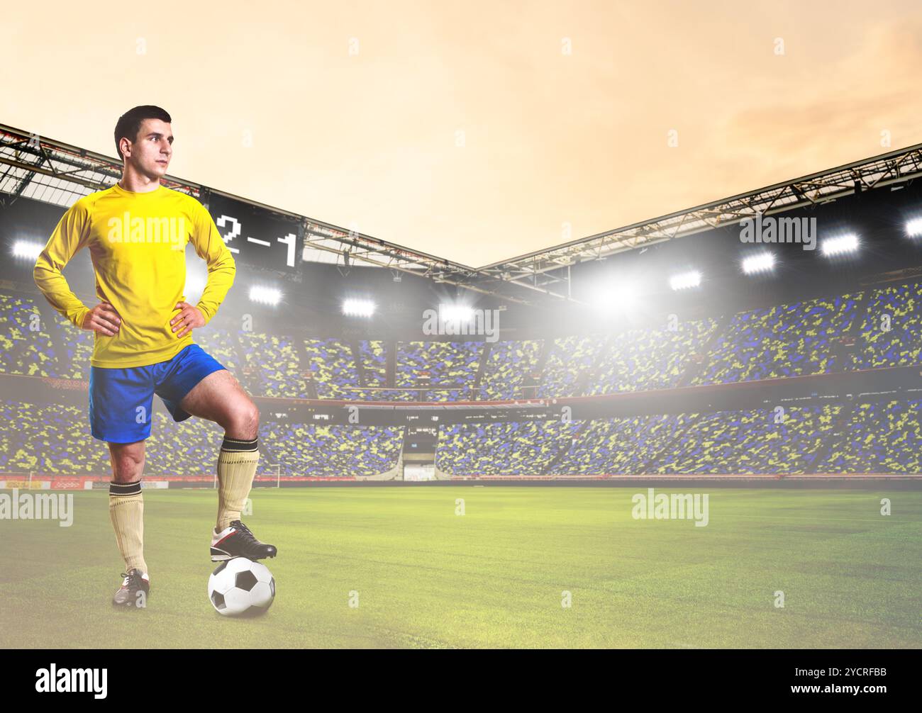 Goal football stadium blue sky sky sky white clouds hi-res stock ...