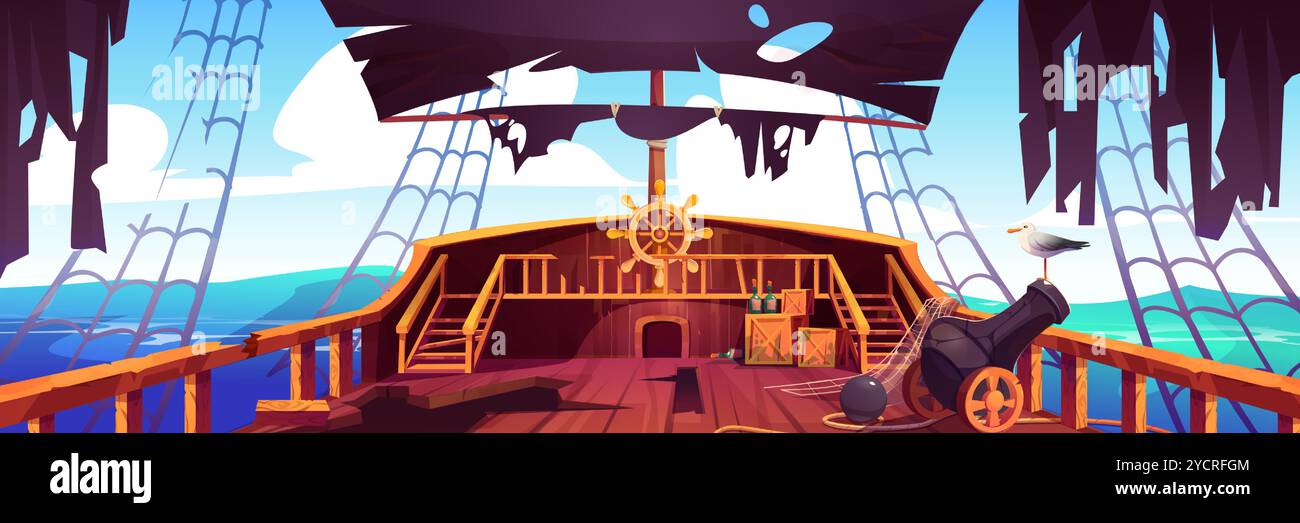 Pirate Ship Deck Cartoon