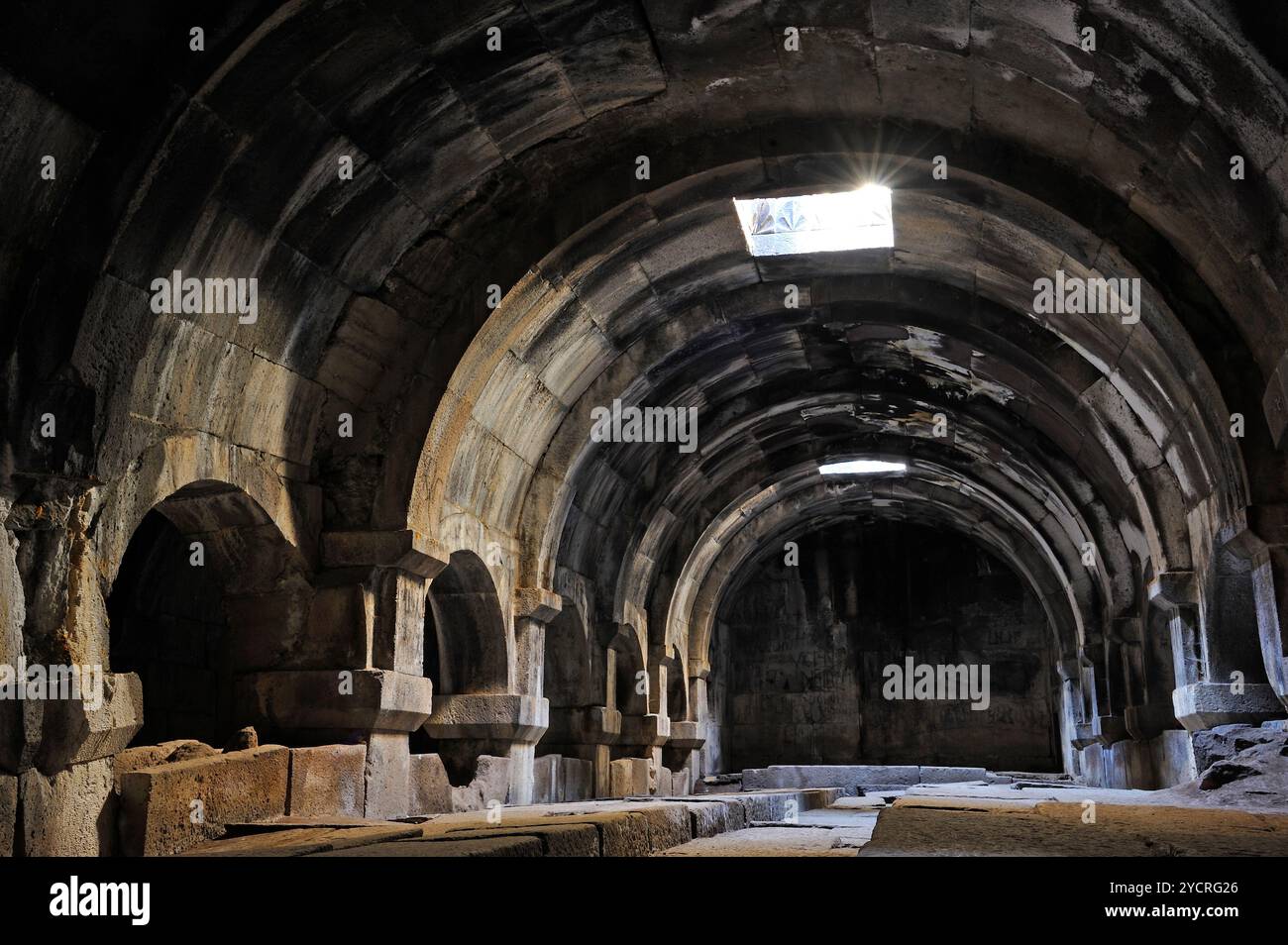 interior vaulted hall of the Orbelian's Caravanserai or Selim ...