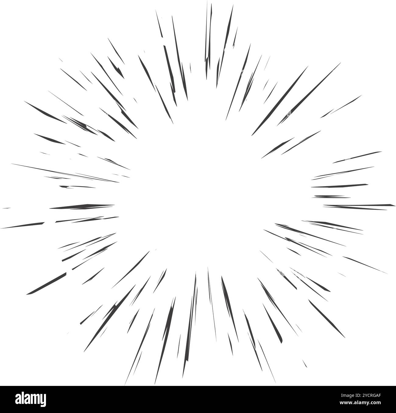 Manga speed lines effect. Comic radial vector superhero background with ...