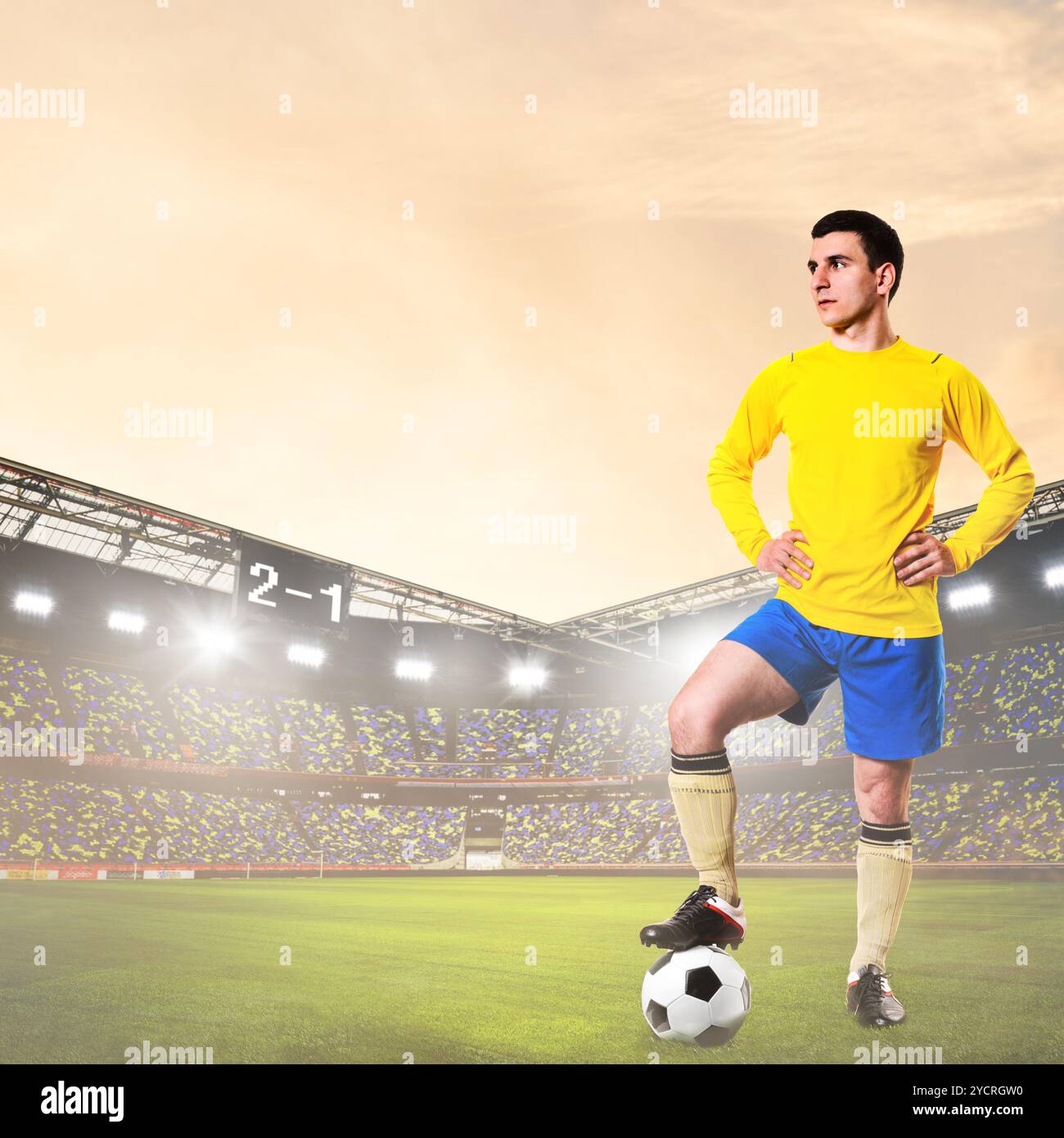 Yellow blue football on hi-res stock photography and images - Alamy