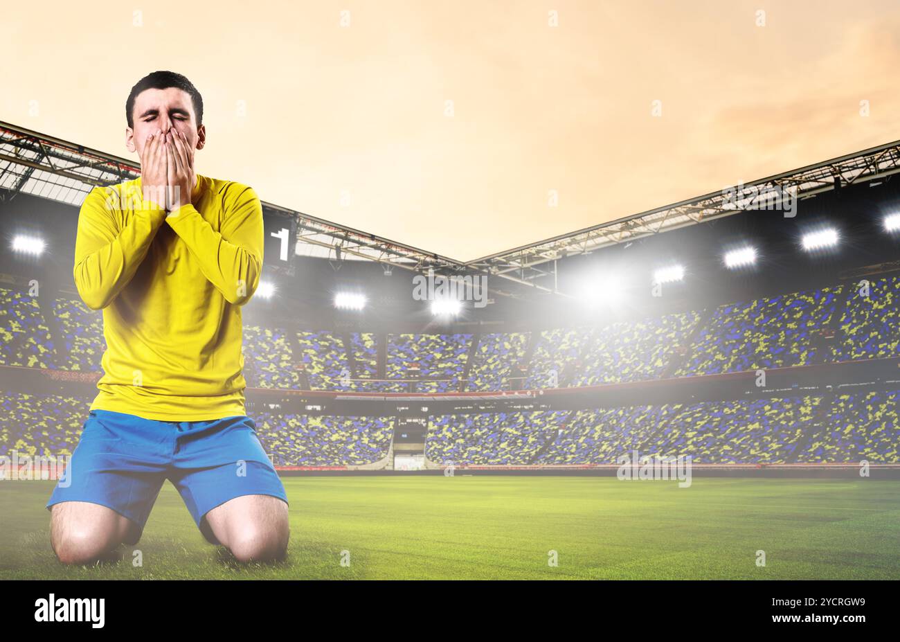 Sad soccer player Stock Photo - Alamy