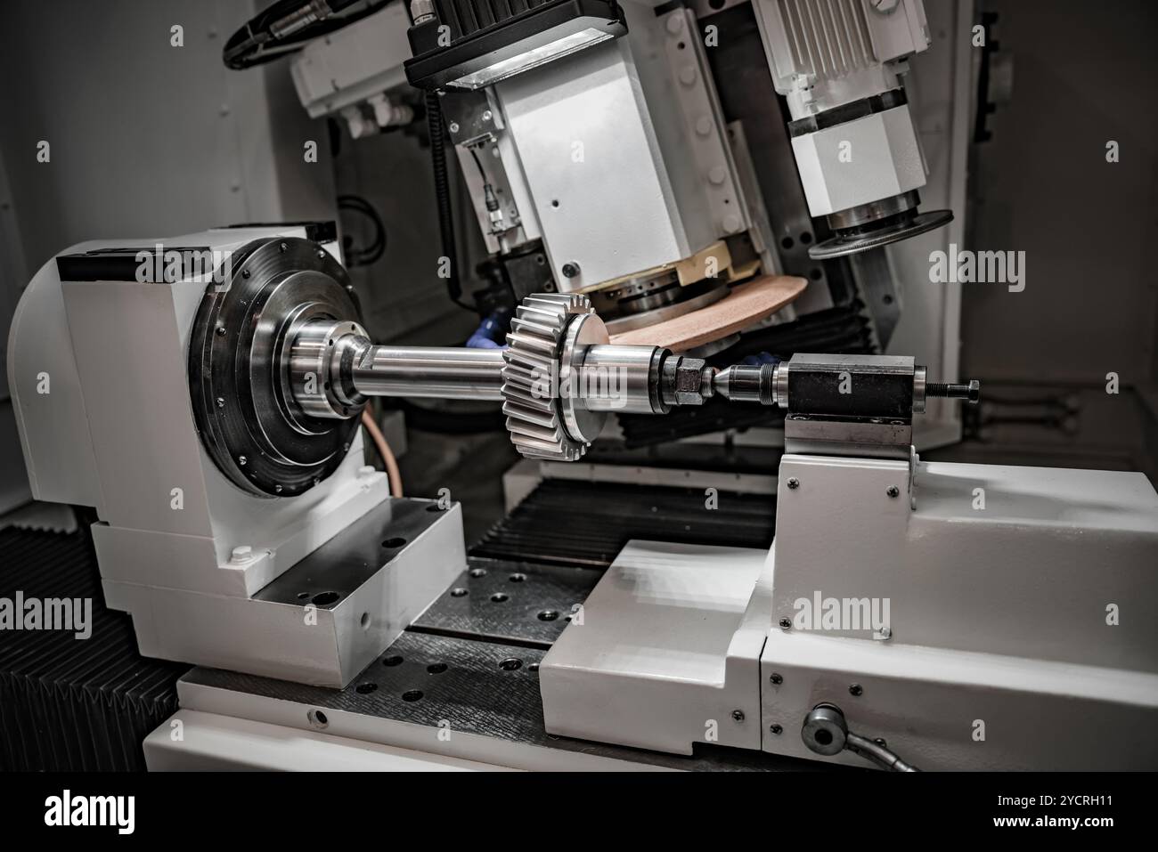 Metalworking CNC milling machine. Cutting metal modern processing ...