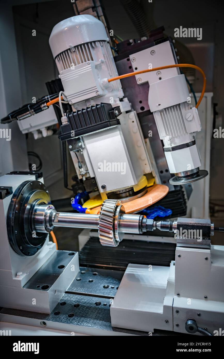 Metalworking CNC milling machine. Cutting metal modern processing ...