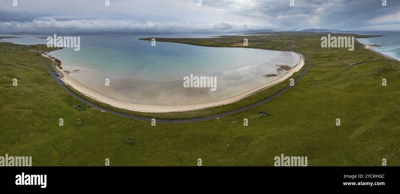A panorama view of the southern Mullet Peninsula in County Mayo in ...