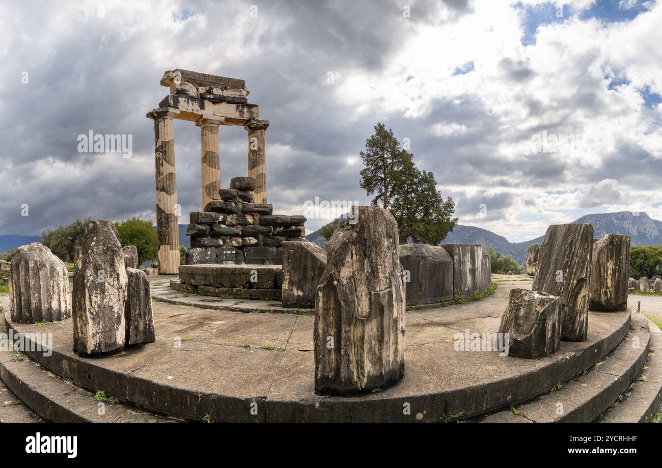 Delphi, Greece, 7 November, 2022: view of the Tholos of Delphi in the ...