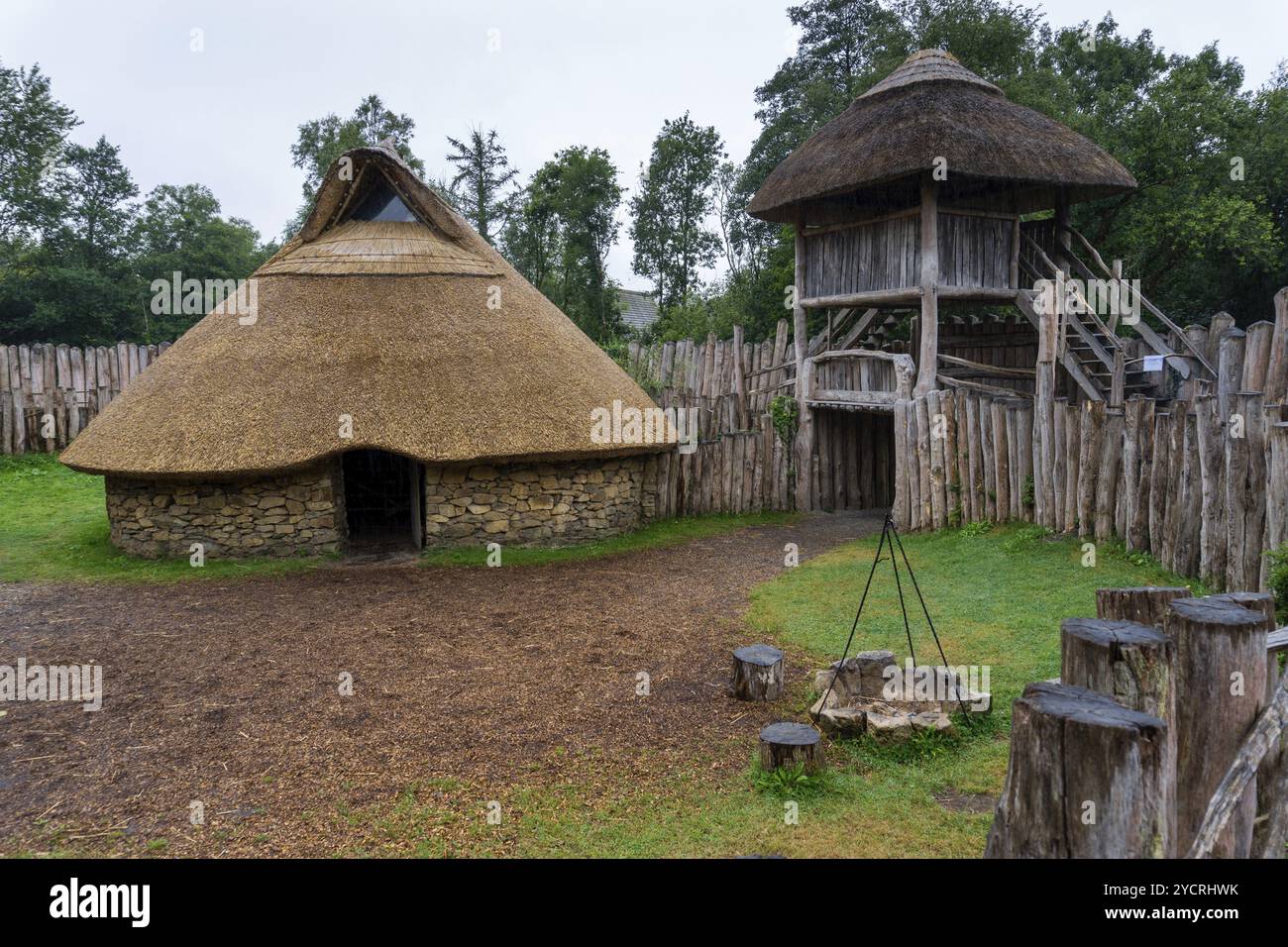 Wexford, Ireland, 18 August, 2022: view of a reconstructed early ...