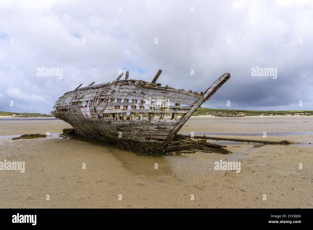 A view of the shipwreck of the Cara Na Mara on Mageraclogher Beach in ...