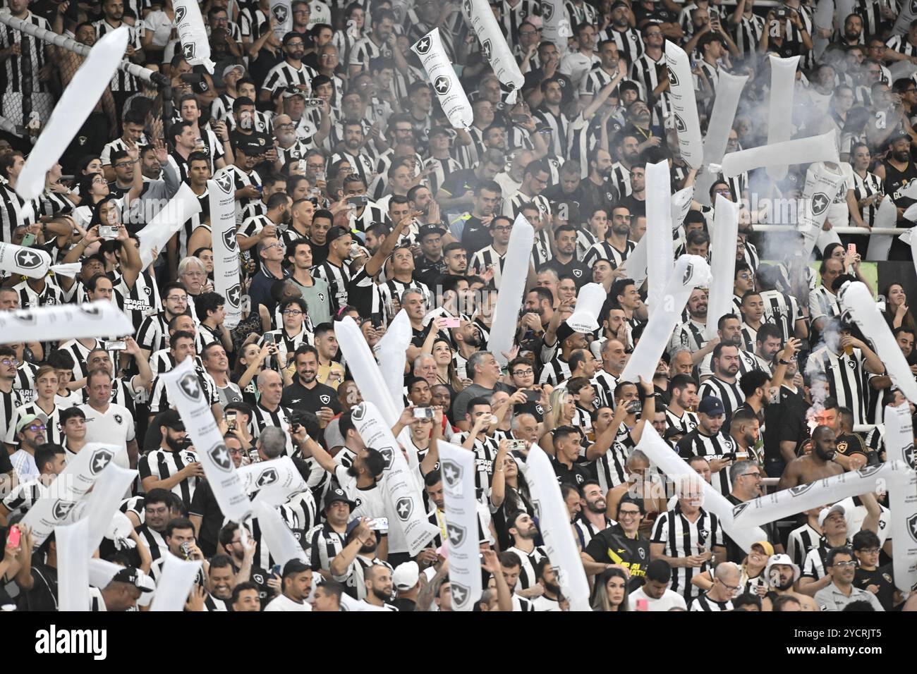 Rio de Janeiro-Brazil, October 23, 2024, fans of the Botafogo club ...