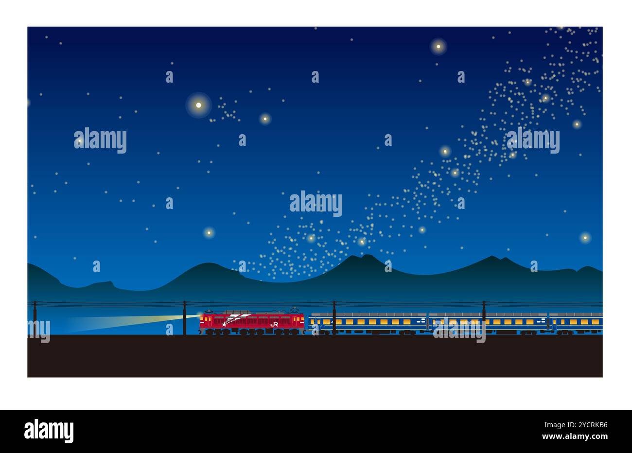 Blue train EF81 Hokutosei Stock Photo - Alamy