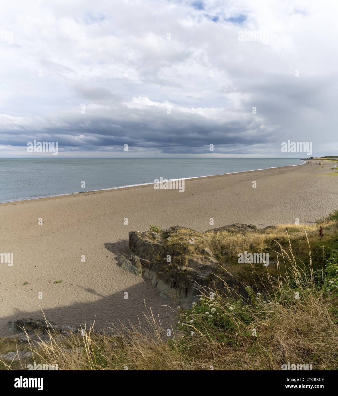 A view of the golden sand beach at Greystones in the Irish Sea in ...