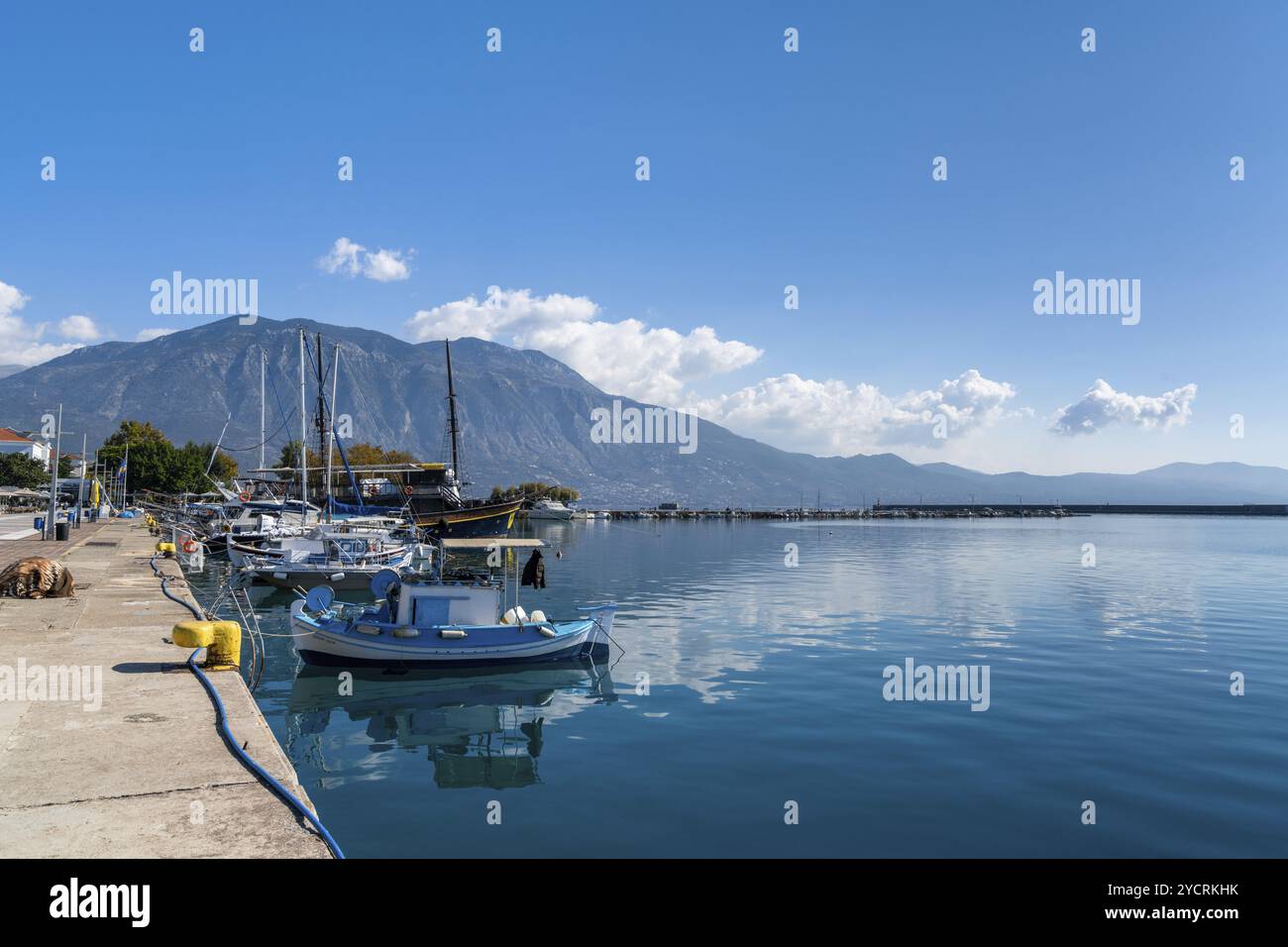 Kalamata, Greece, 10 November, 2022: many boats moored in the harbor of ...