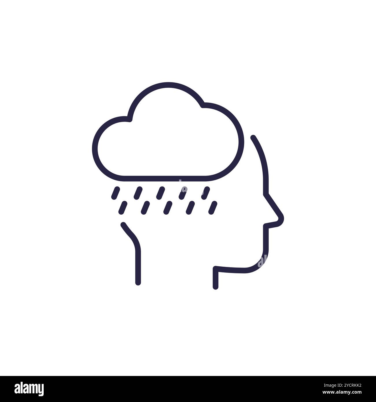 Depressed person icon outline Cut Out Stock Images & Pictures - Alamy