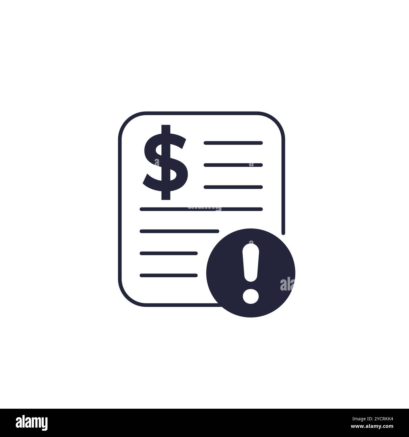 Invoice payment error icon, unpaid bill vector Stock Vector Image & Art ...