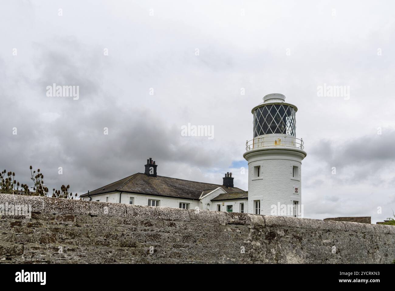 A vertical view of the St Bees Ligthouse in northern England Stock ...
