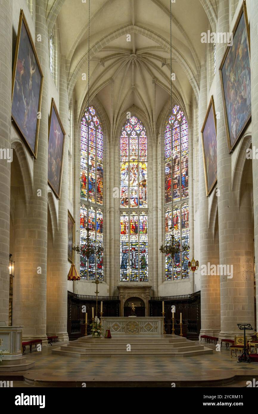 Dole, France, 14 September, 2022: interior view of the altar and ...