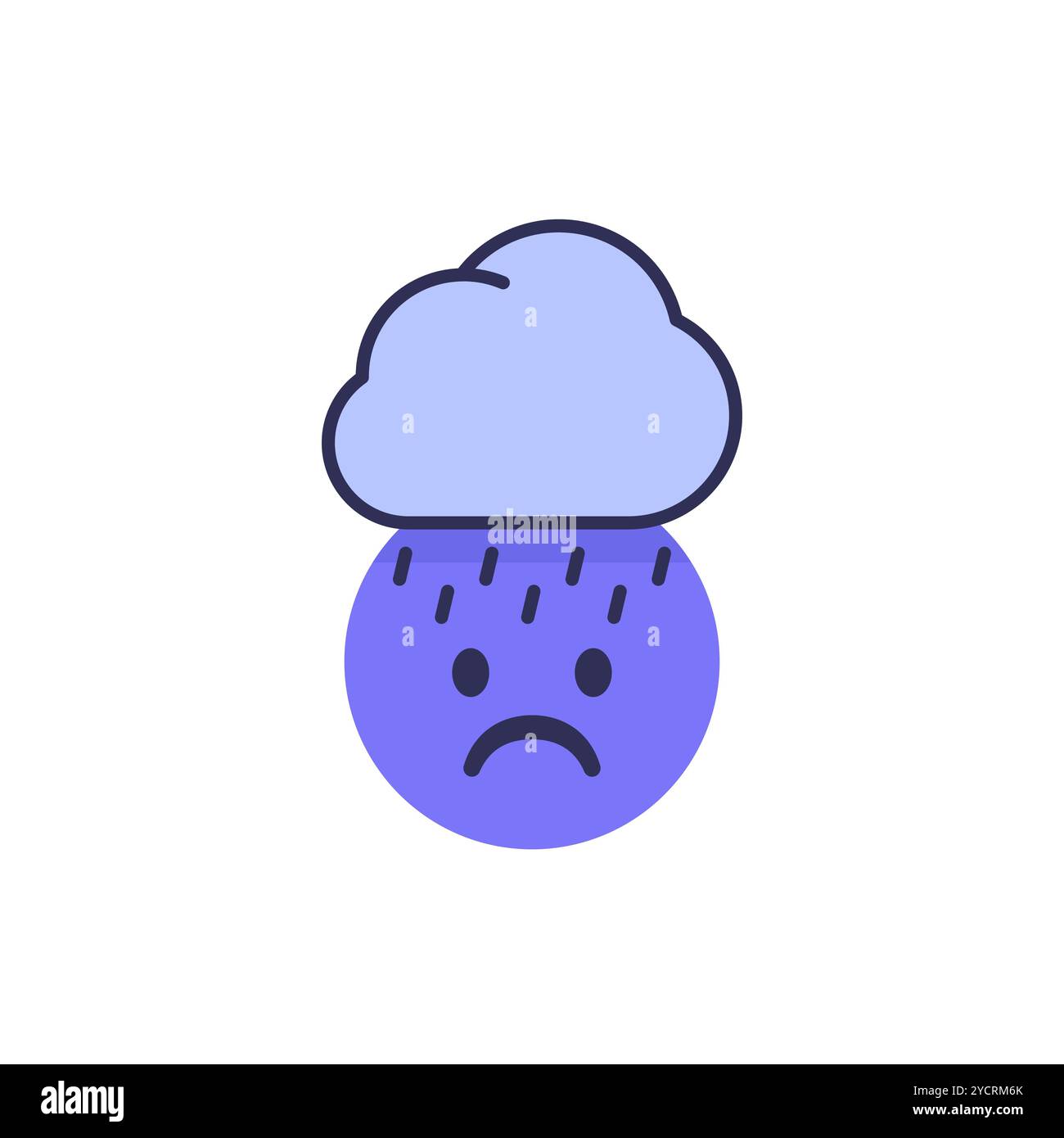 Sad face cloud icon Cut Out Stock Images & Pictures - Alamy