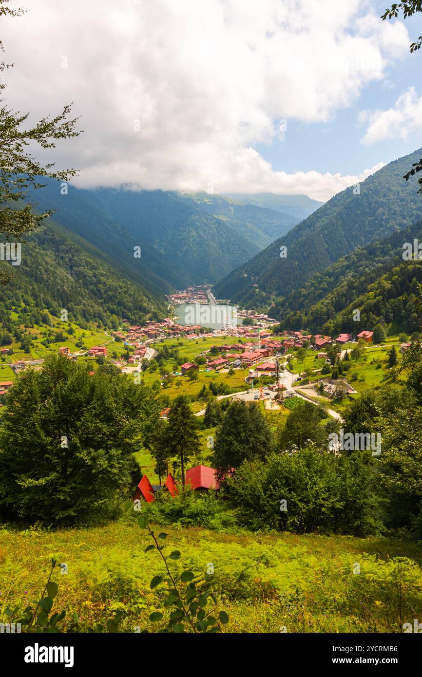 Uzungol view from the hills in the summer. Visit Trabzon vertical ...