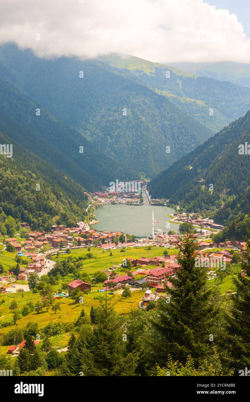 Uzungol in Trabzon. Visit Turkey vertical background photo. Uzungol ...