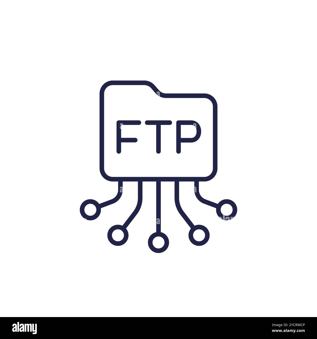 FTP line icon with file folder Stock Vector Image & Art - Alamy