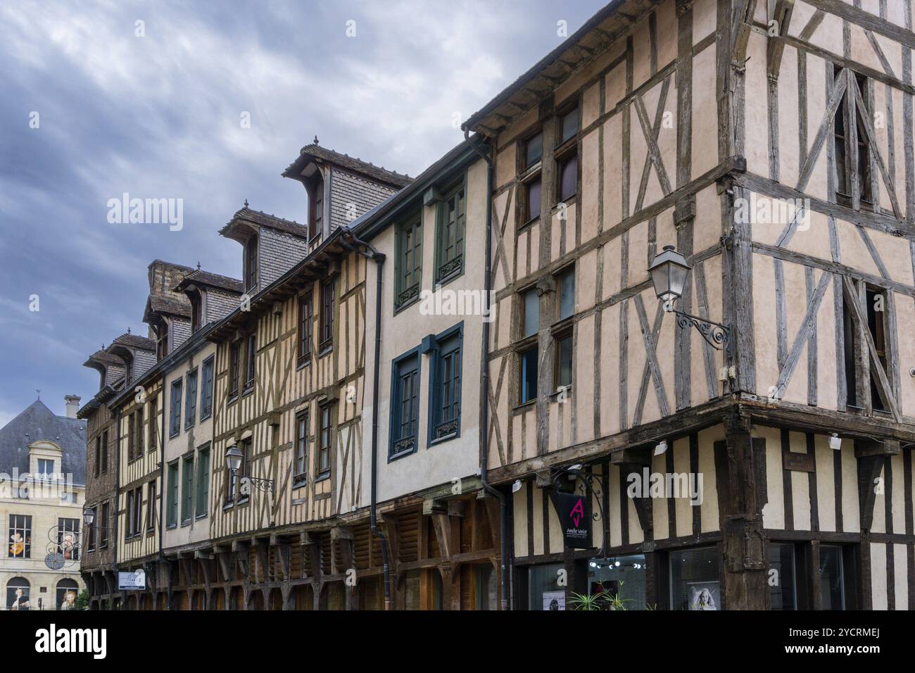 Troyes, France- 13 September, 2022: medieval half-timbered houses in ...