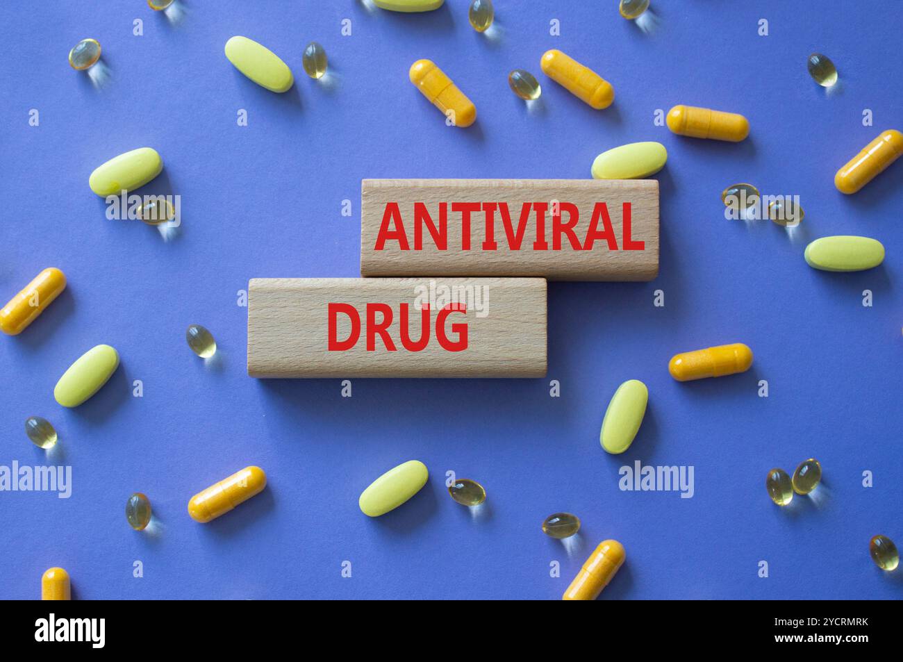 Antiviral Drug symbol. Concept words Antiviral Drug on wooden blocks ...