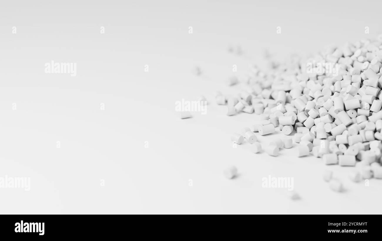 White plastic grain, plastic polymer granules,hand hold Polymer pellets ...