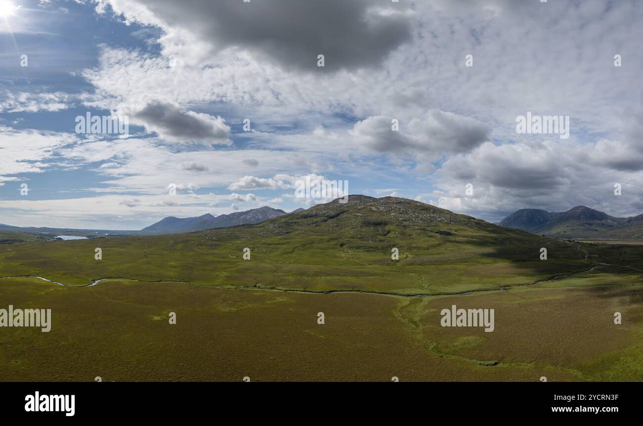 Summertime Connemara National Park landscape with a view of the ...