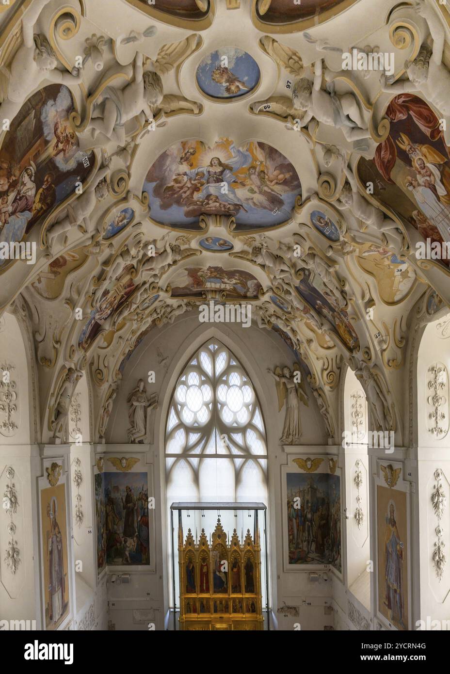 Bojnice, Slovakia, 26 September, 2022: the ceiling of the Castle Chapel ...