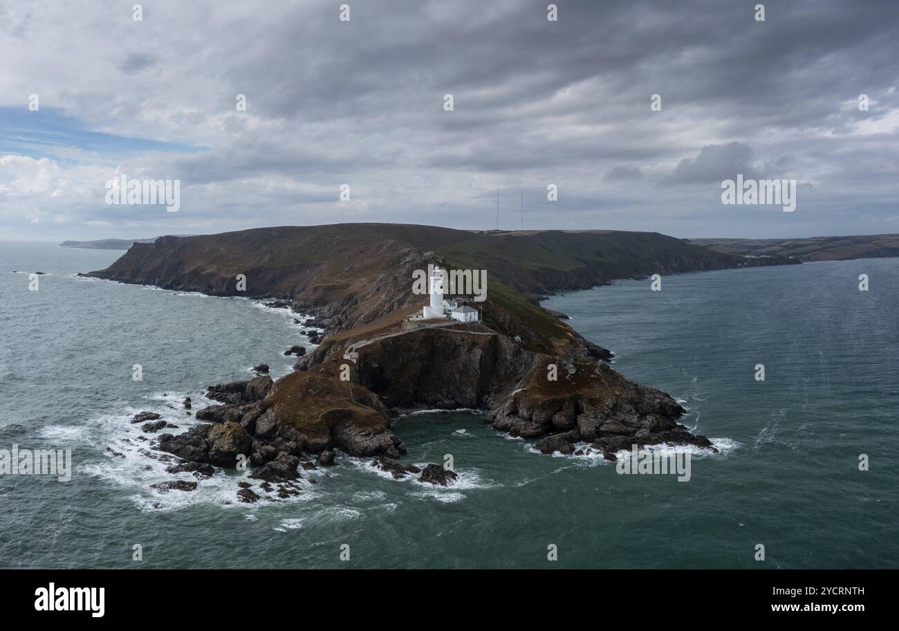 Aerial landscape view of the Start Point Lighthouse and headland in ...
