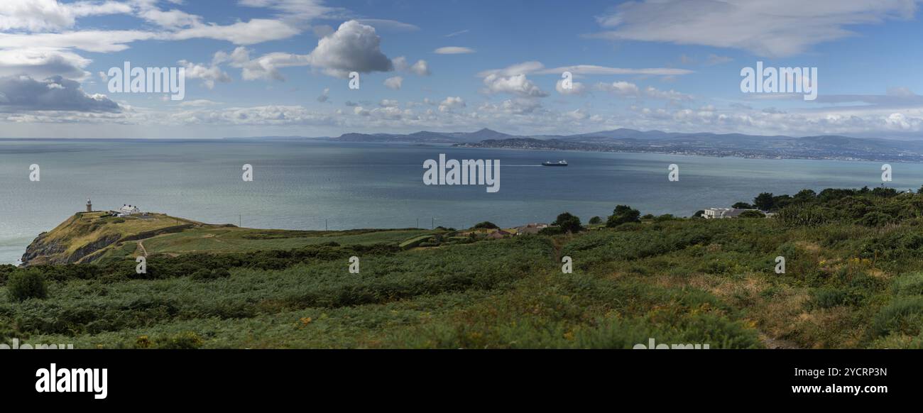A panorama landscape of Dublin Bay with Howth Head and the Baily ...