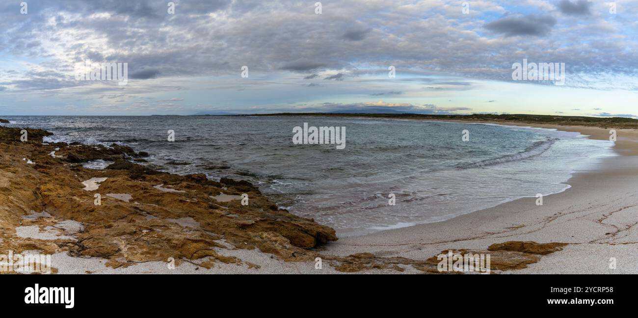 A panorama view of the nature reserve and beach of Maimoni on the Gulf ...