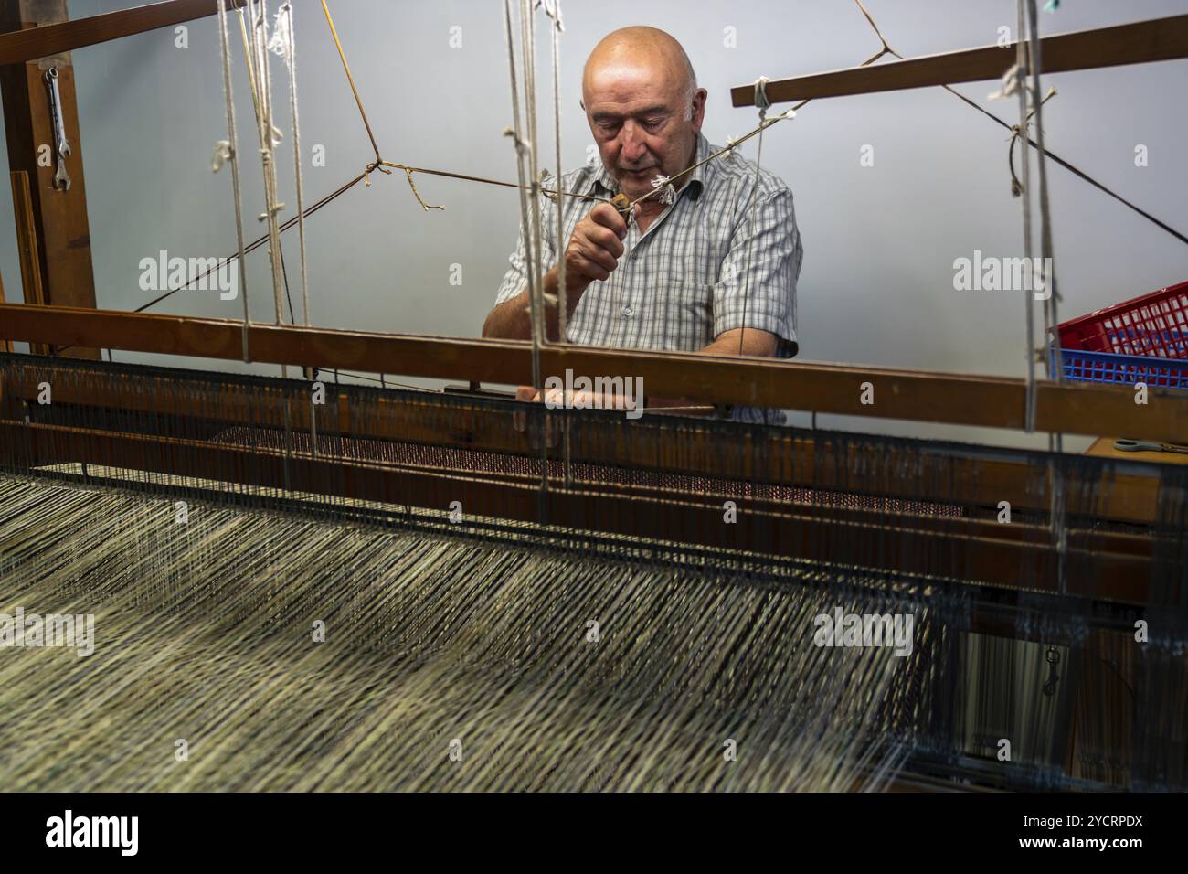 Ardara, Ireland, 13 July, 2022: master craftsman working on a ...