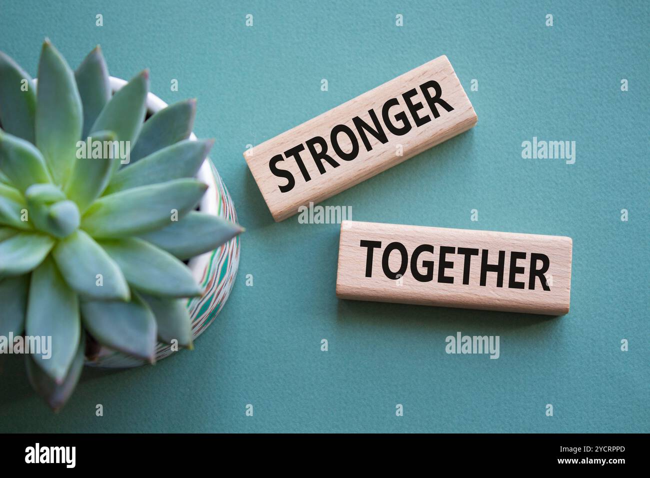 Stronger together symbol. Wooden blocks with words Stronger together ...