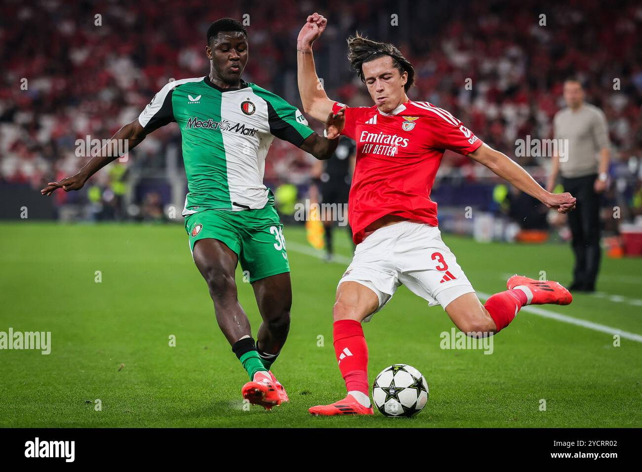 Ibrahim OSMAN of Feyenoord and Alvaro CARRERAS of Benfica during the ...
