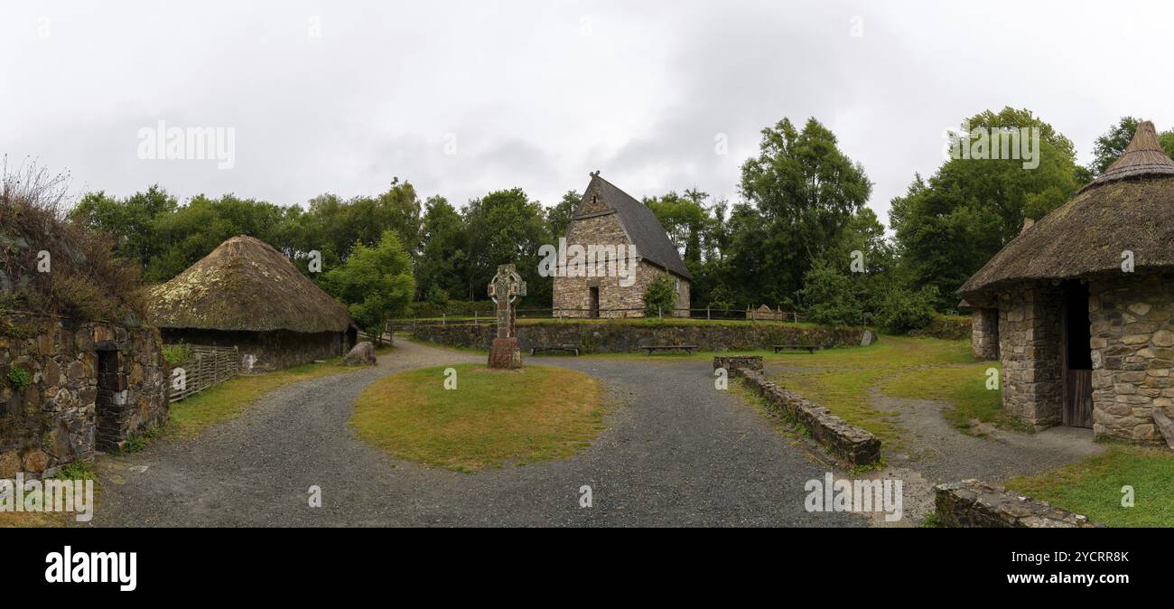 Wexford, Ireland, 18 August, 2022: panorama view of a reconstructed ...