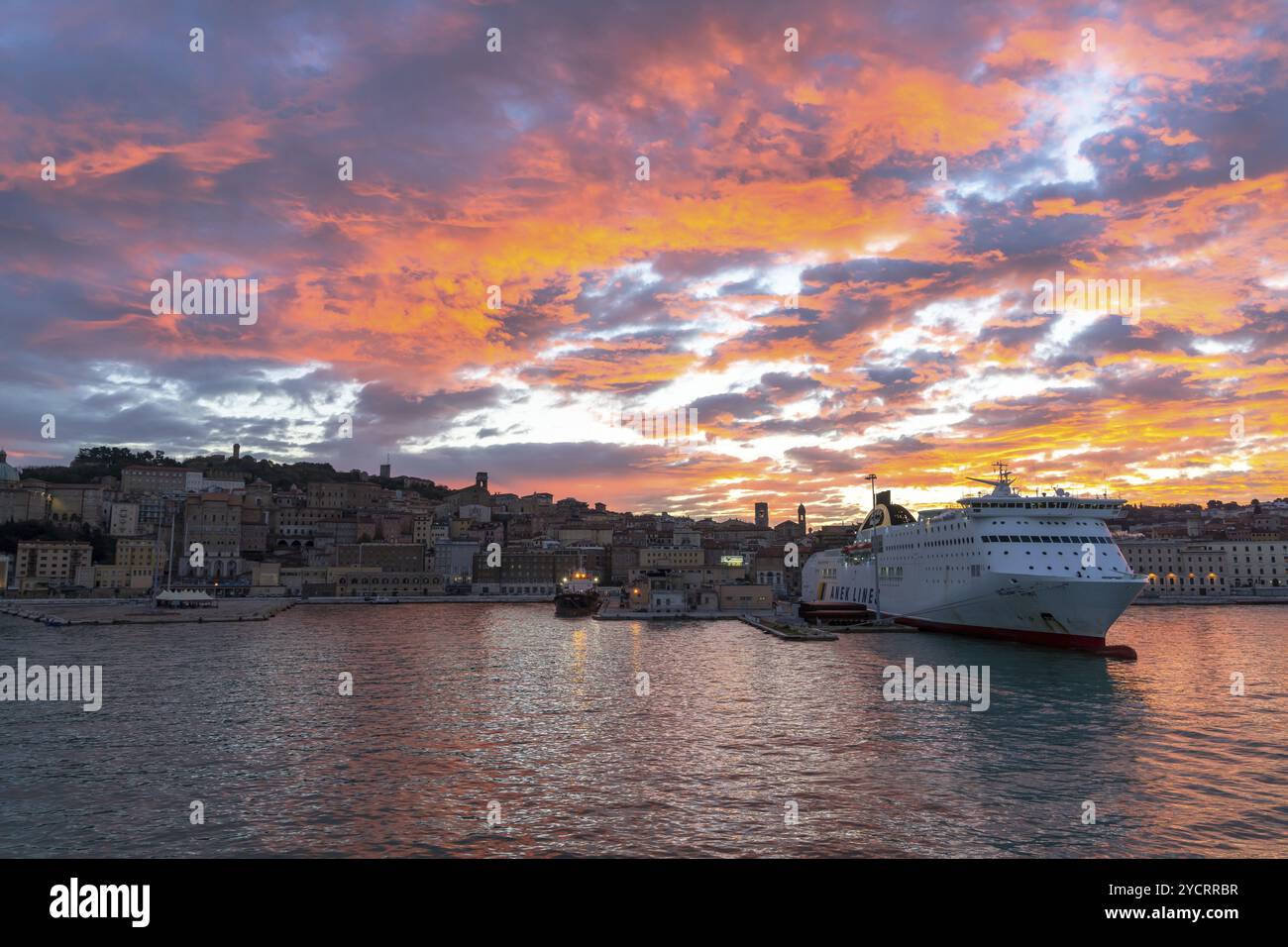 Ancona, Italy, 24 November, 2022: view of the old town and harbor of ...