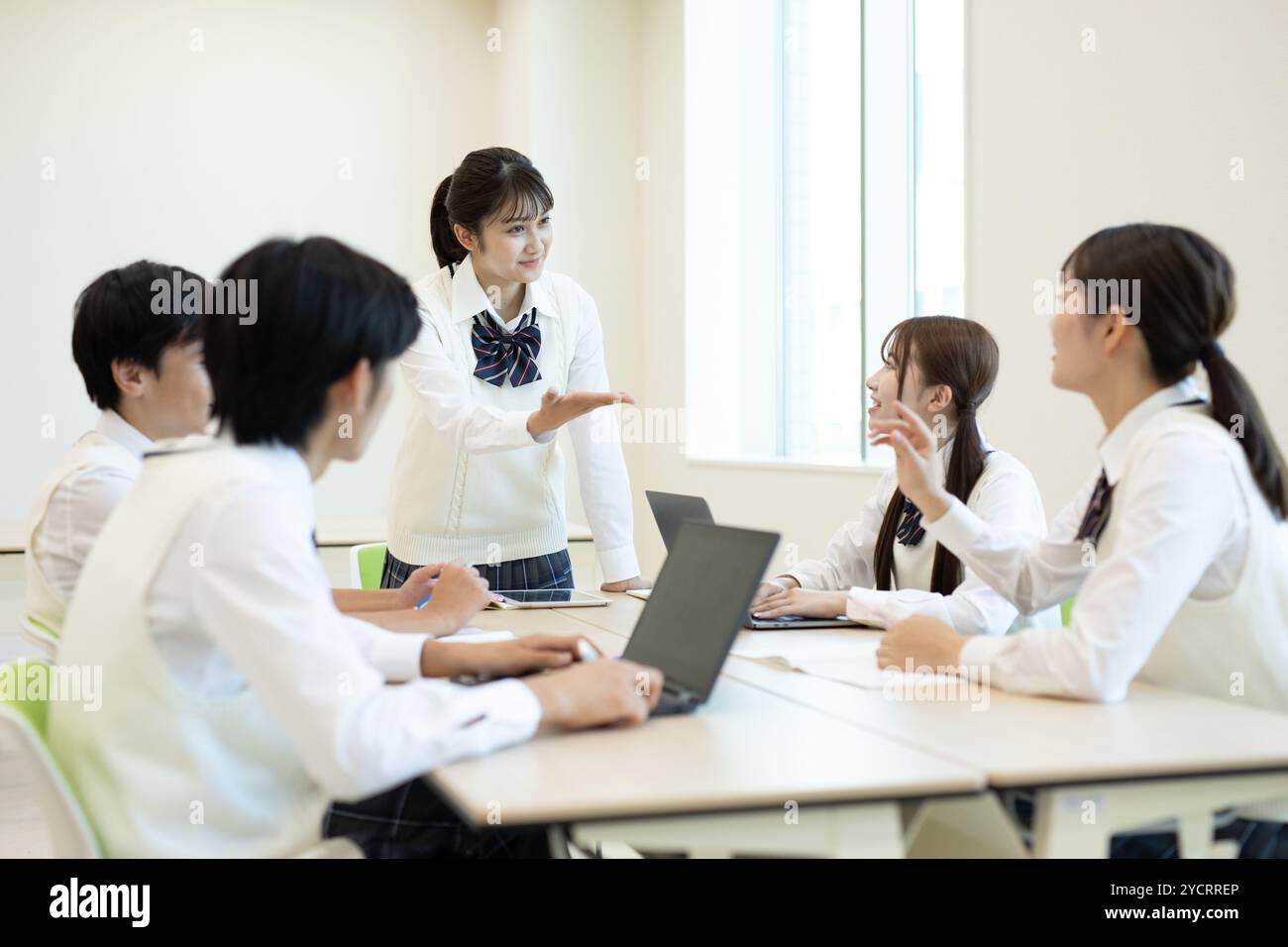 High school students having a group discussion Stock Photo - Alamy
