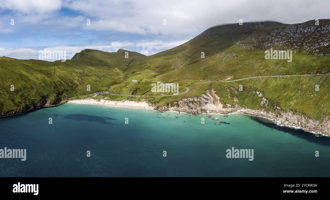 View of the picturesque Keem Bay and beach on Achill Island in County ...