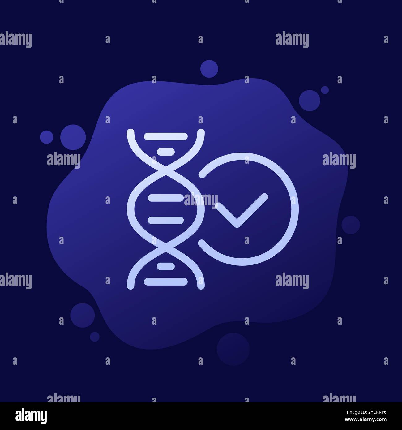Dna Icon With A Check Mark Line Vector Stock Vector Image And Art Alamy