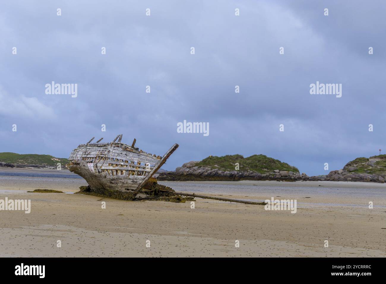A view of the shipwreck of the Cara Na Mara on Mageraclogher Beach in ...