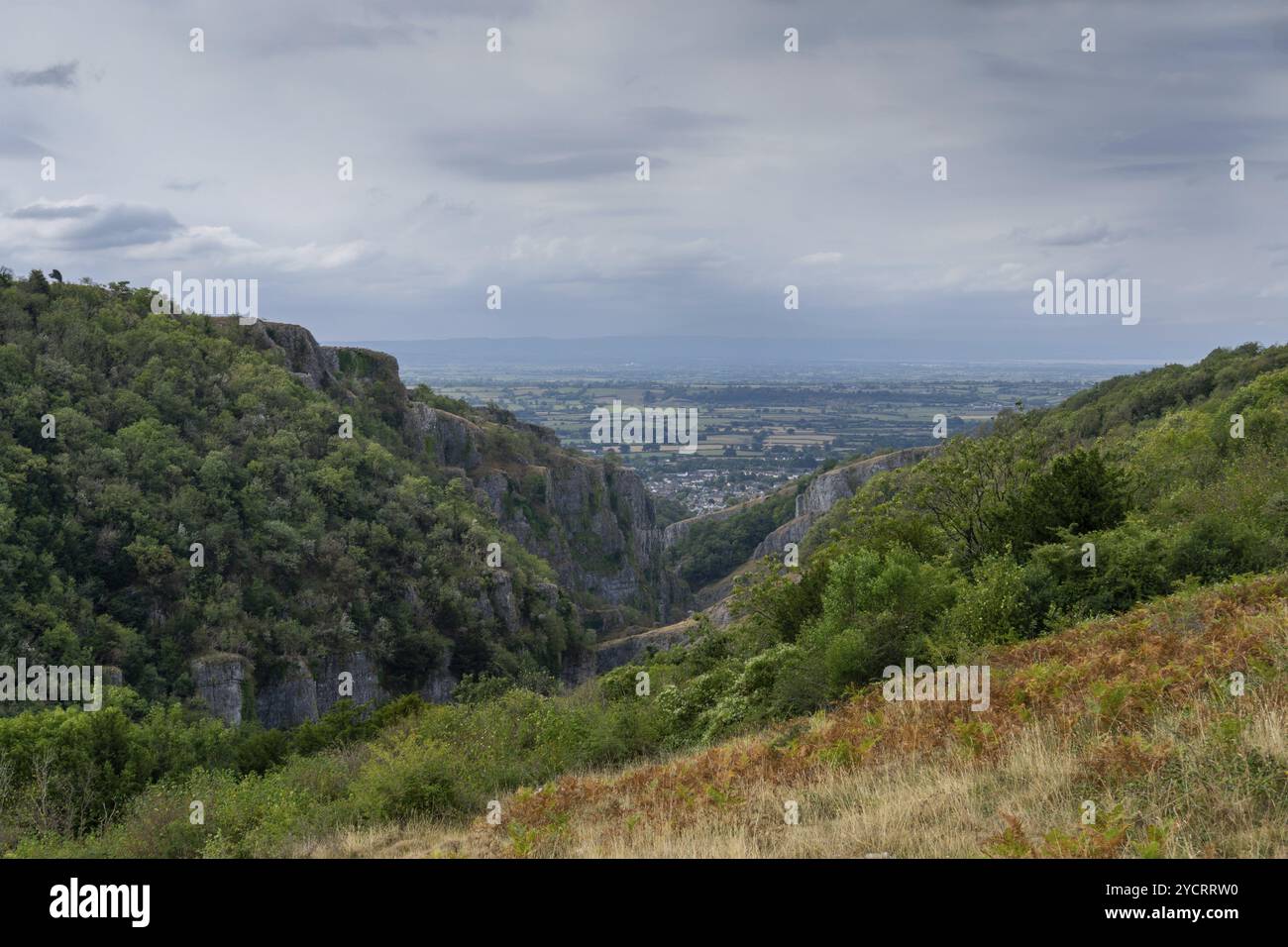 A view of Cheddar Gorge in the Mendip Hills near Cheddar in Somerset ...
