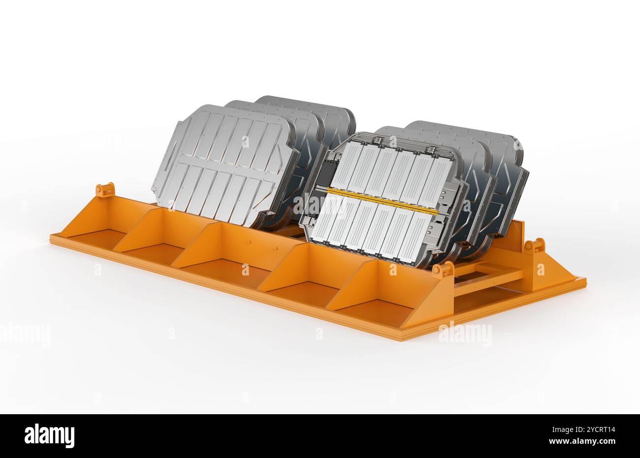 3d rendering batch of electric vehicle batteries or pallet of lithium ...
