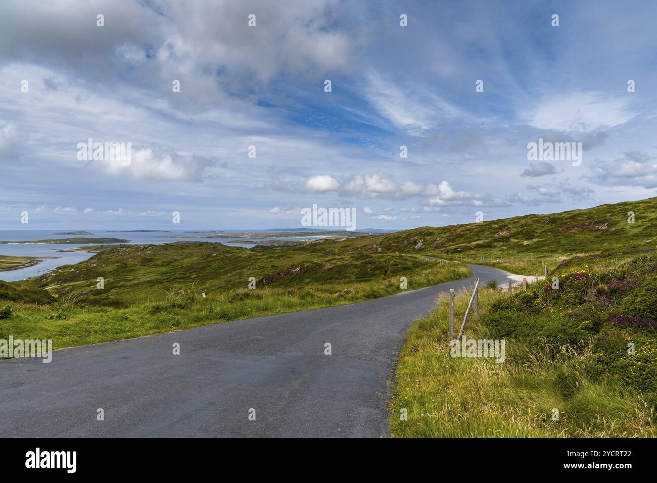 The scenic drive Sky Road highway on the Kingstown Peninusla on the ...
