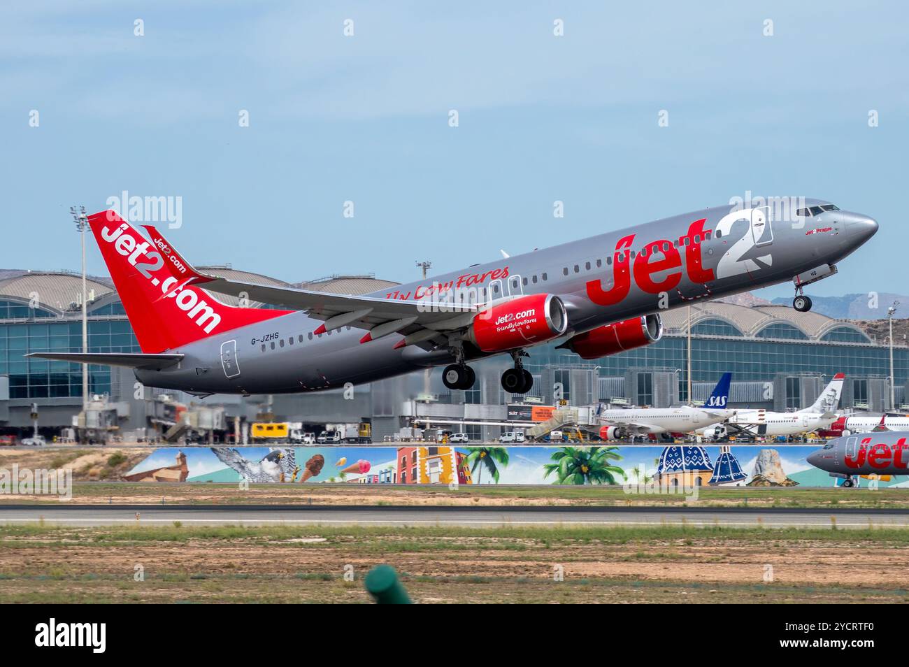 Low cost airlines. Boeing 737 airliner of the low-cost airline Jet2 ...